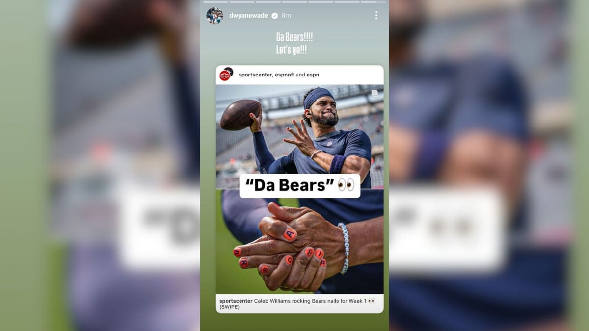 "Da Bears" - Dwyane Wade shouts out Caleb Williams' nail art after ...