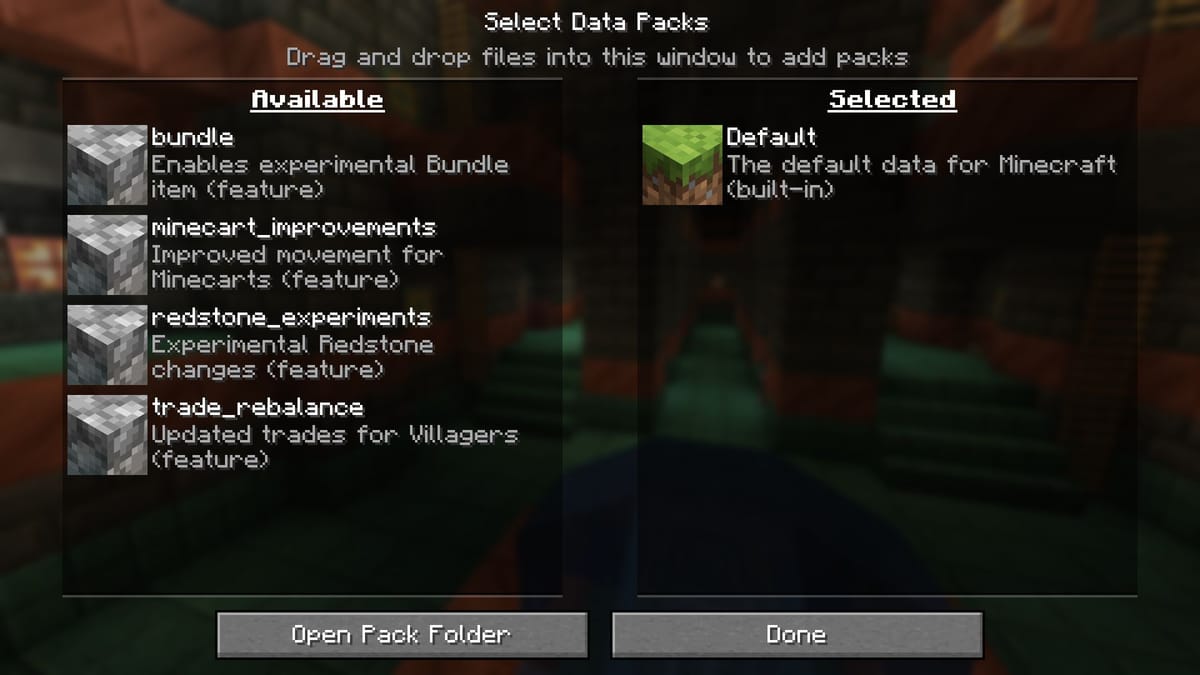 All experimental features available in Minecraft (2024)