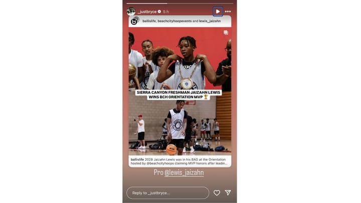 LeBron James' son Bryce James declares his teammate a "pro" via latest ...