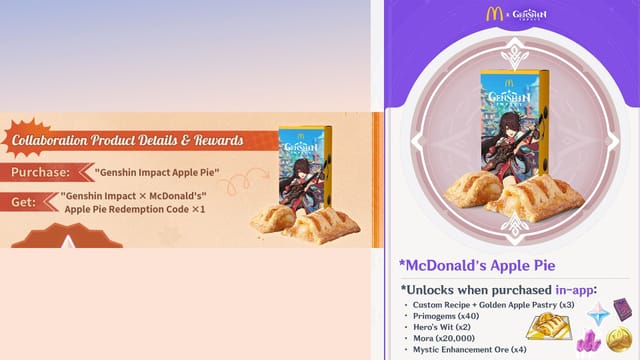 Genshin Impact x McDonald's collab date, duration, rewards and code details