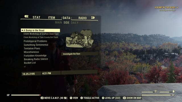 How to start Milepost Zero questline in Fallout 76: A Bump in The Road walkthrough