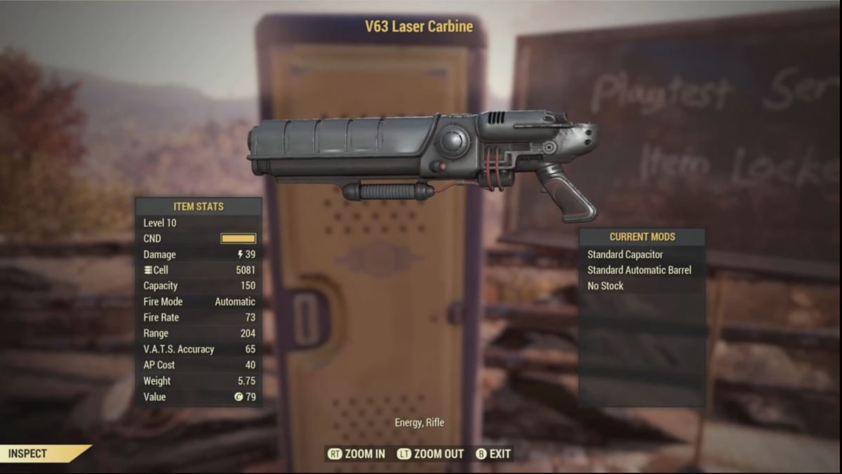 How to unlock the V63 Laser carbine in Fallout 76 Milepost Zero