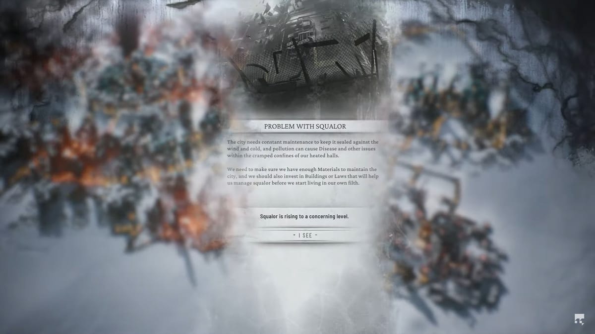 How to decrease Squalor in Frostpunk 2