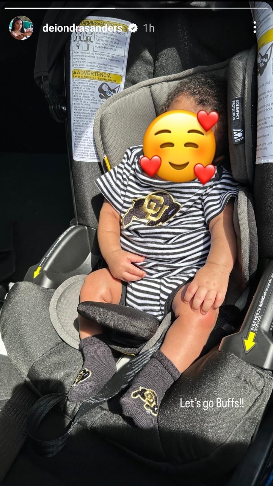 Deiondra Sanders' baby boy dons Colorado merch for granddad Coach Prime ...