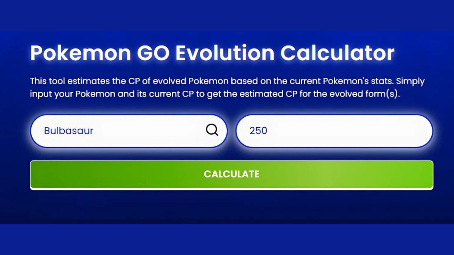 Pokemon GO Evolution Calculator