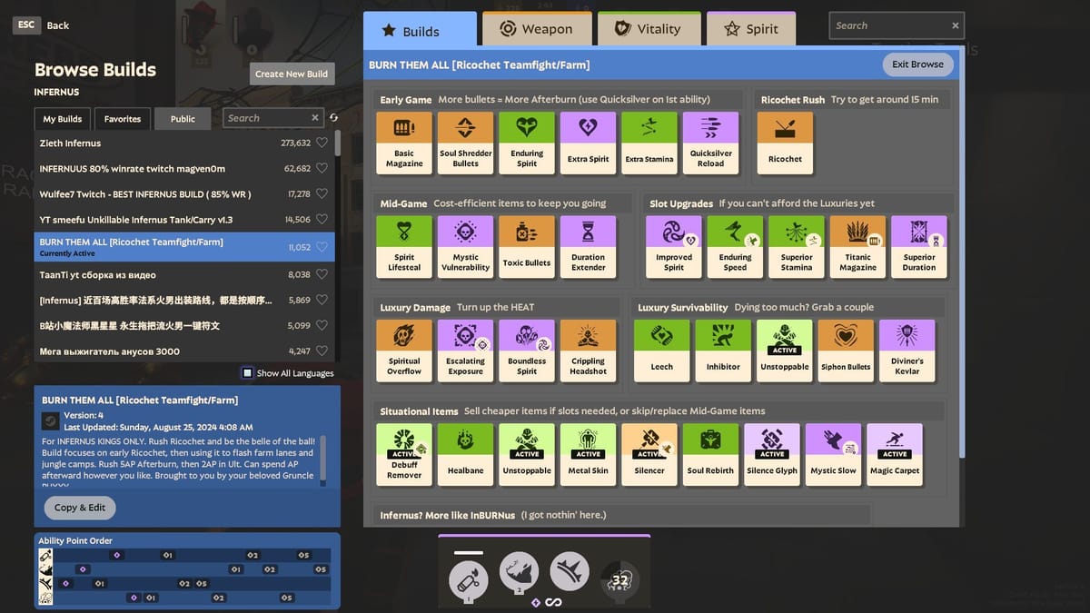 Deadlock Infernus Build Guide