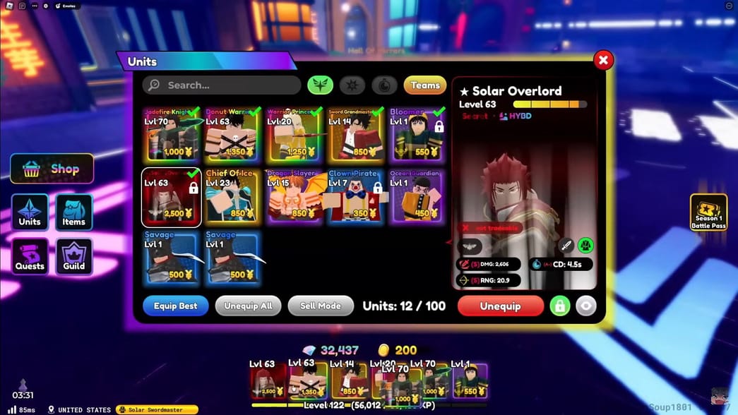 10 best units in Anime Defenders