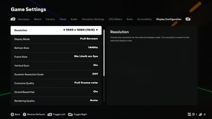 Best PC graphics settings for EA FC 25