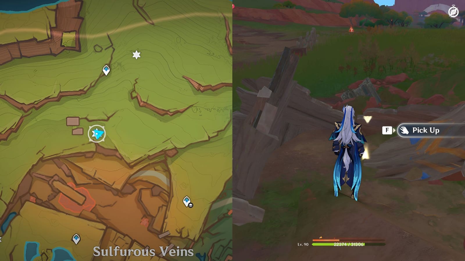 Genshin Impact Sulfurous Veins secret chest location and unlock guide