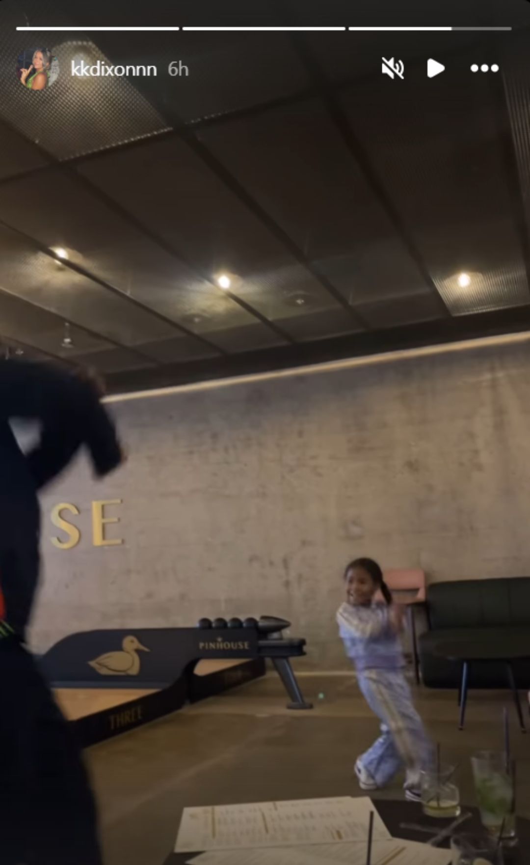 Ja Morant's baby mama KK Dixon takes daughter for bowling night at kids arcade