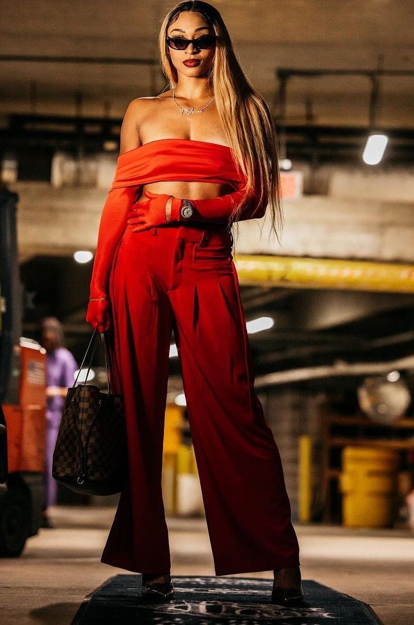 In Photos: DiJonai Carrington oozes confidence as she dons red pants ...