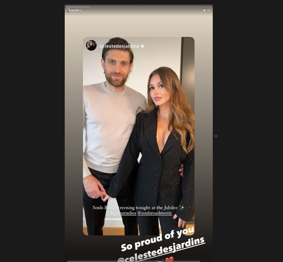 "So proud of you" – Leon Draisaitl attends screening of fiancee Celeste ...