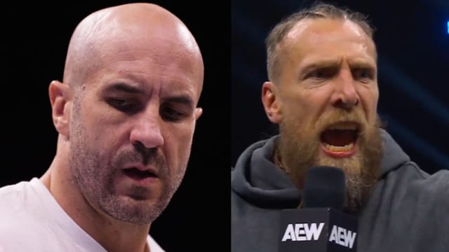 Claudio Castagnoli reacts to Bryan Danielson choking Jon Moxley with a five-word message