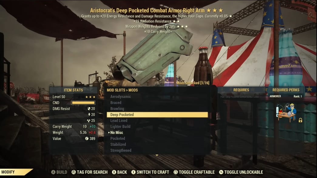 Legendary crafting changes in Fallout 76 Milepost Zero update, explained