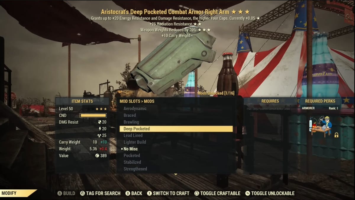 Legendary crafting changes in Fallout 76 Milepost Zero update, explained