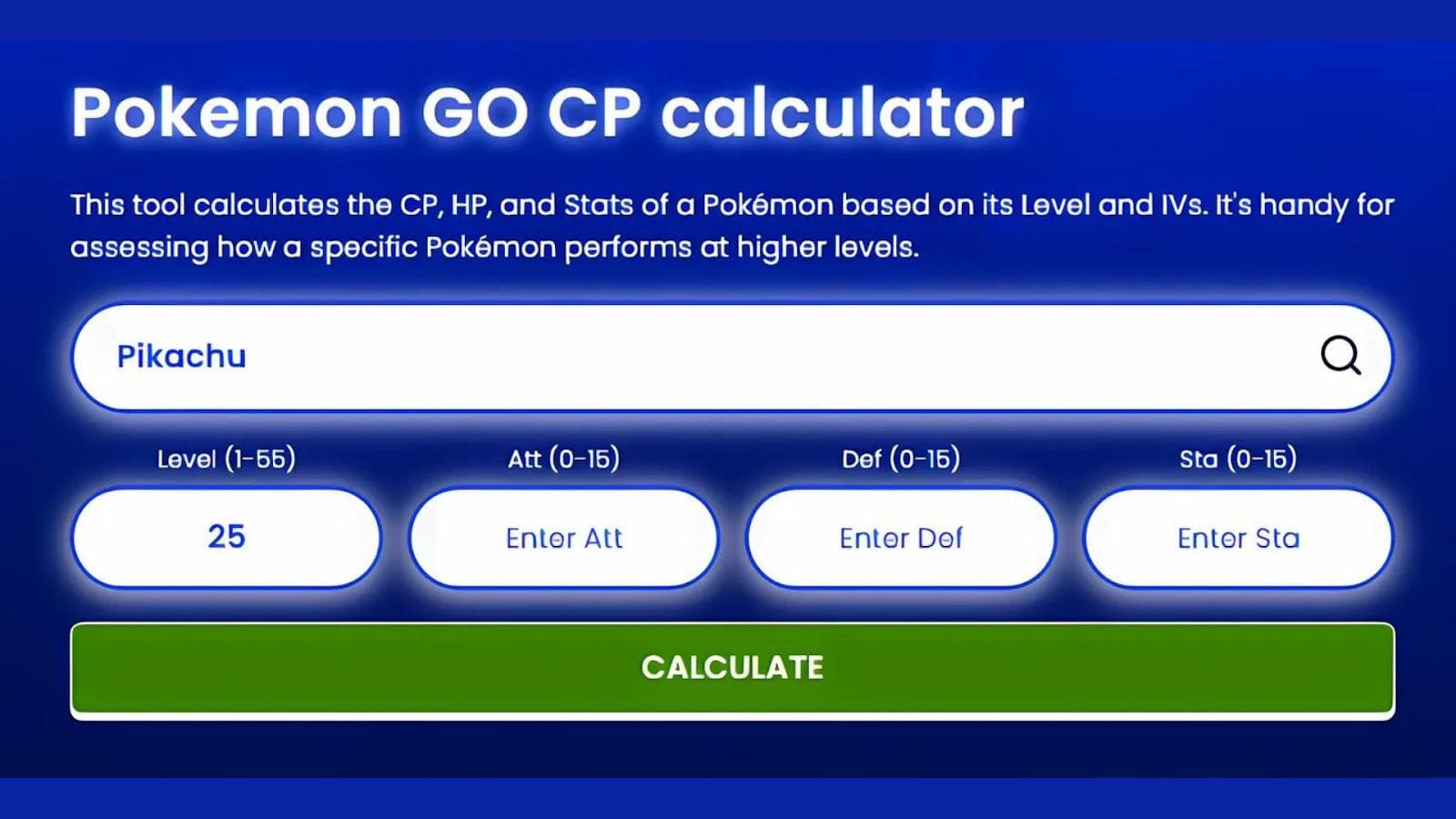Pokemon GO CP calculator