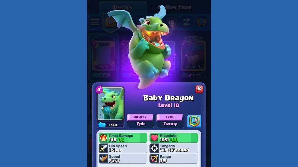 Baby Dragon in Clash Royale: Stats, strategies and more