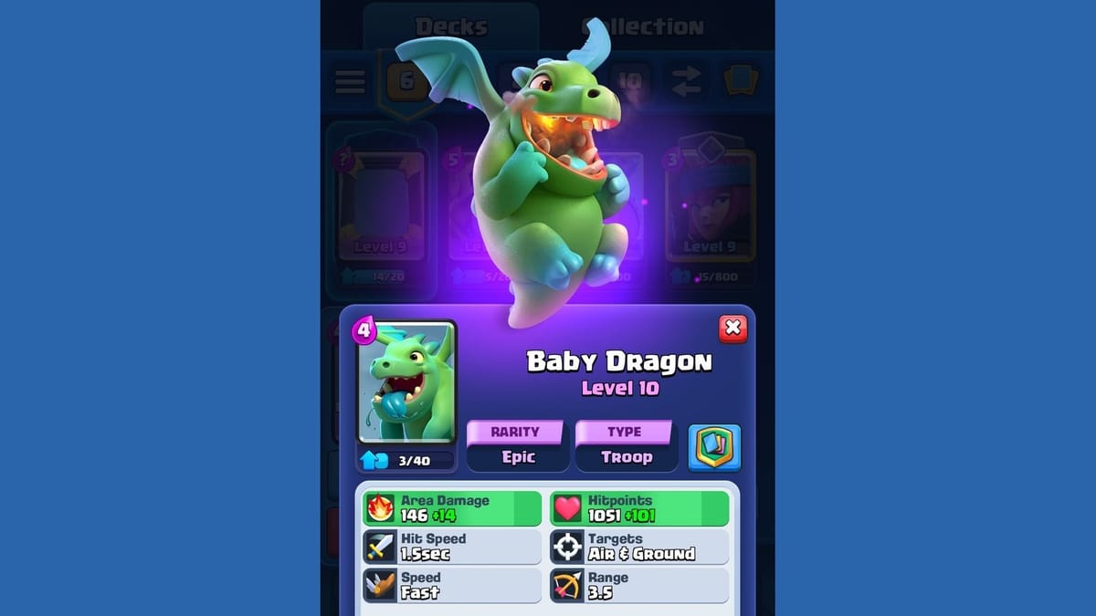 Baby Dragon in Clash Royale: Stats, strategies and more