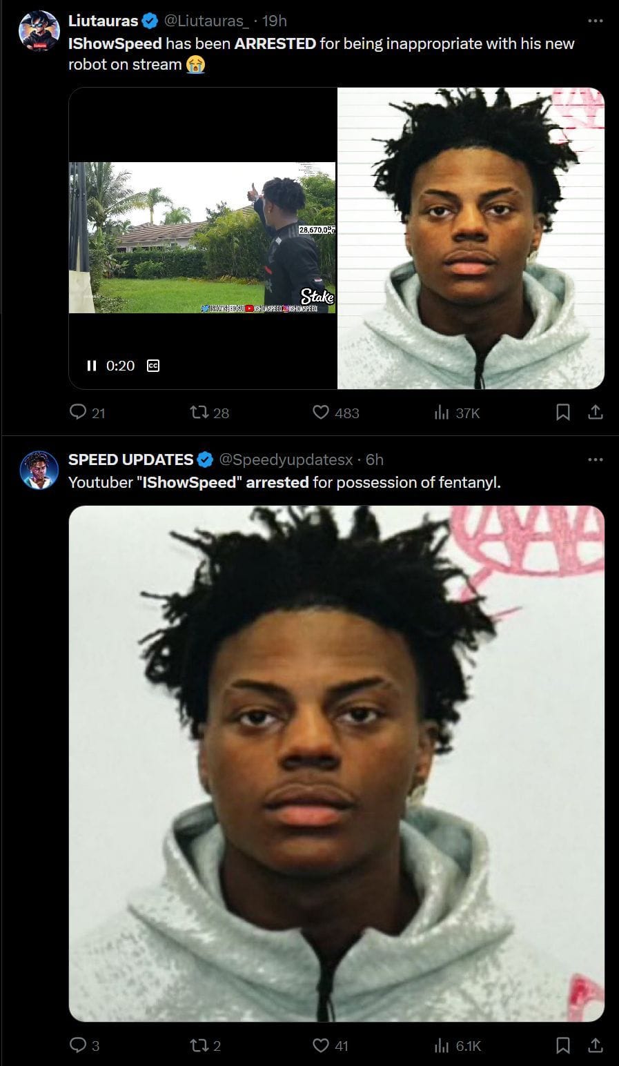 Did IShowSpeed get arrested? Viral claim about fentanyl possession debunked