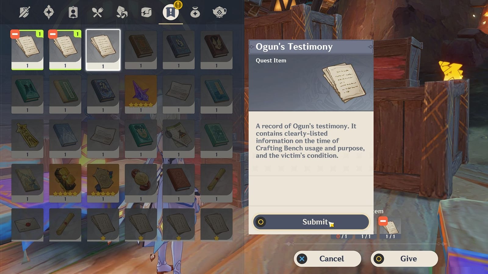 Genshin Impact The Case of the Crafting Bench quest guide