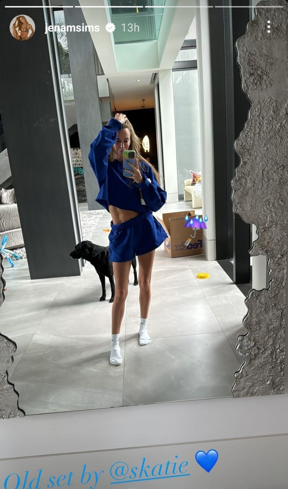 Brooks Koepka’s wife Jena Sims shows off her abs with a mirror click