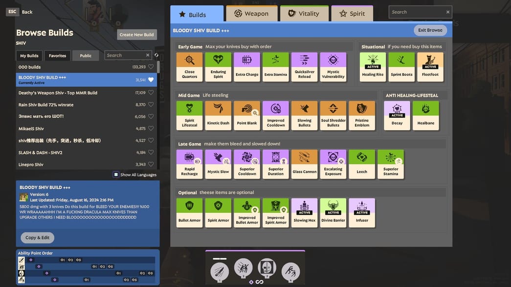 Deadlock Shiv Build Guide