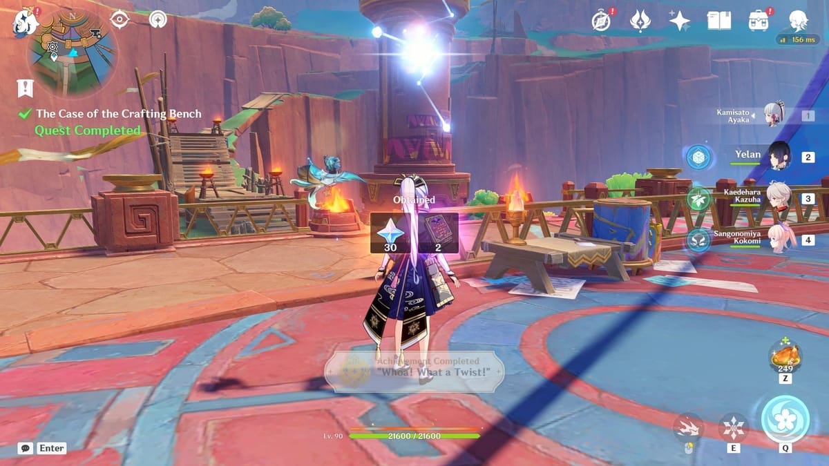 Genshin Impact The Case of the Crafting Bench quest guide