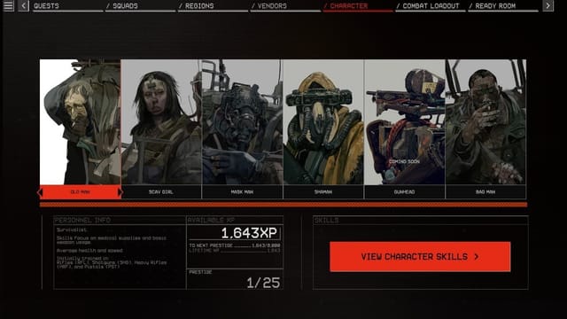 All characters in The Forever Winter (and their unlockable skills)