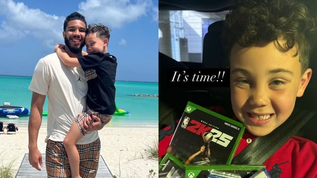 "It's time!!": Jayson Tatum's son Deuce poses with NBA 2K25 editions ...