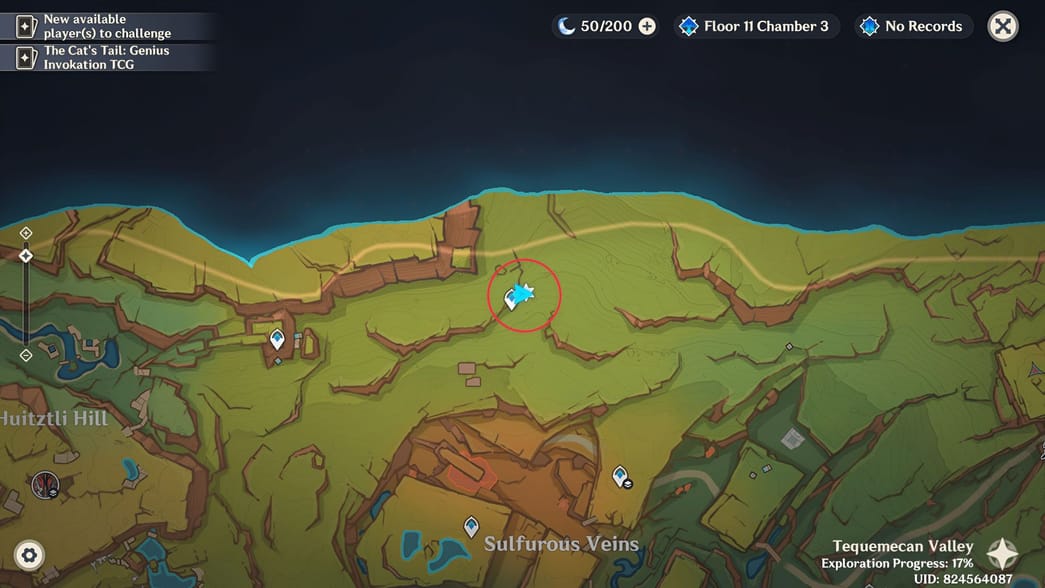 Genshin Impact Sulfurous Veins secret chest location and unlock guide