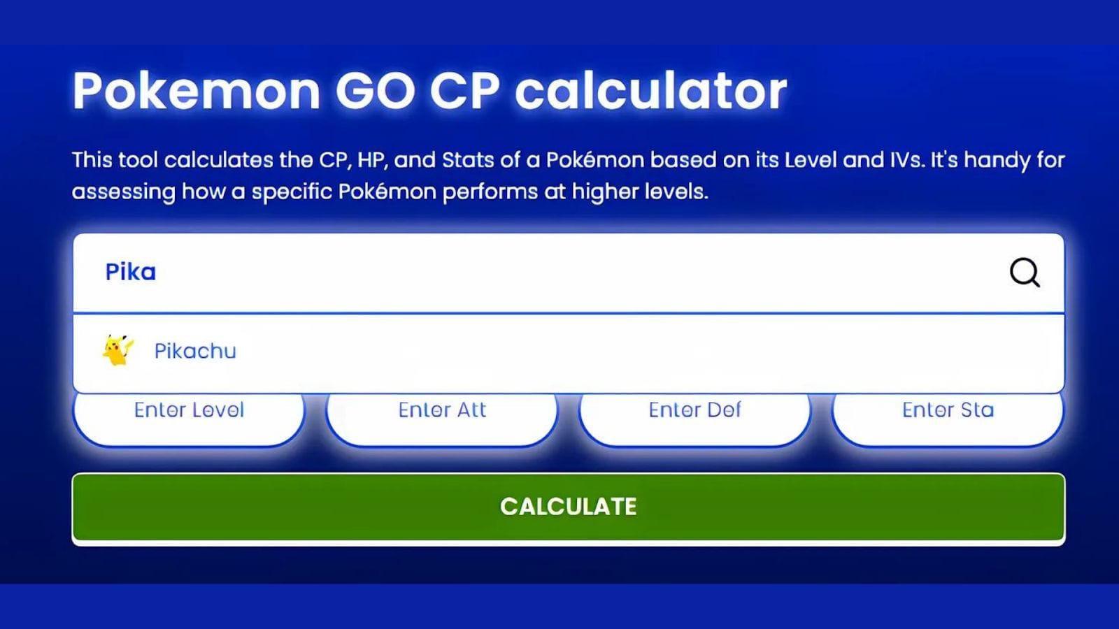 Pokemon GO CP calculator