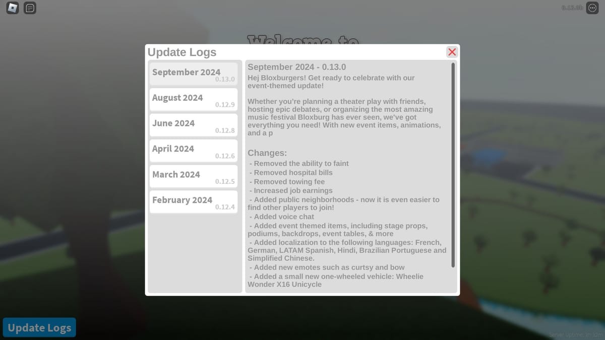 Welcome to Bloxburg 0.13.0 update log: Public neighborhoods, pay ...