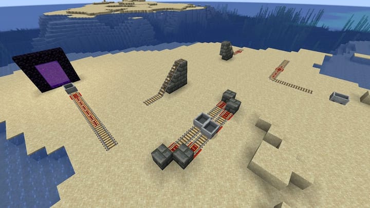 Minecraft player creates a working train without using mods