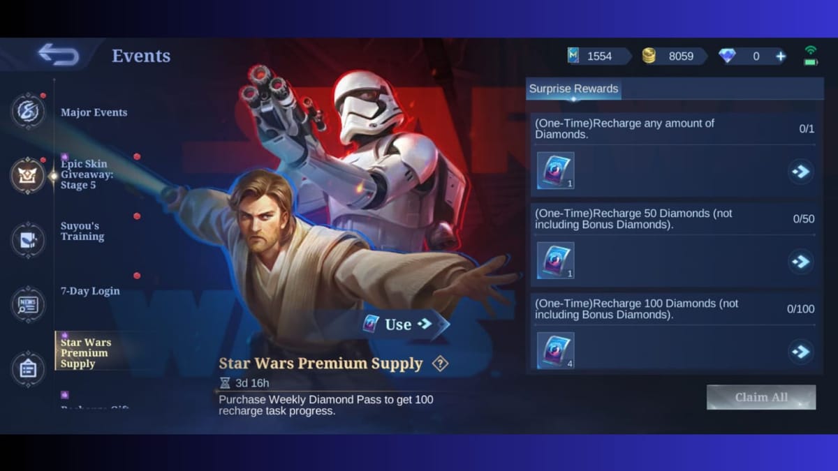 How to get more Galactic Tokens in MLBB Star Wars events