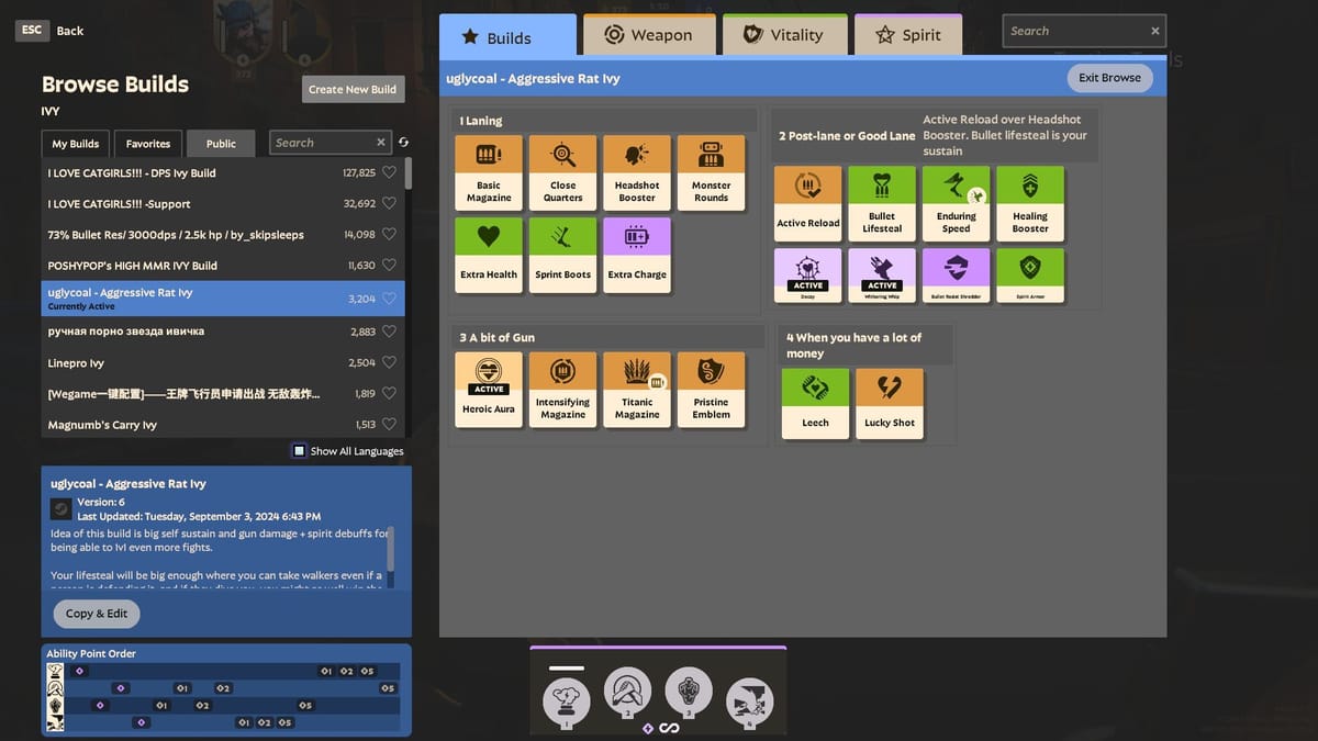 Deadlock Ivy build guide