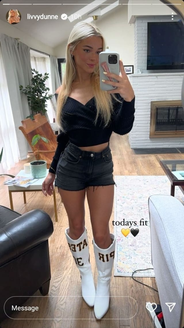 In Pictures: Olivia Dunne dons special Pittsburgh Pirates boots for her ...