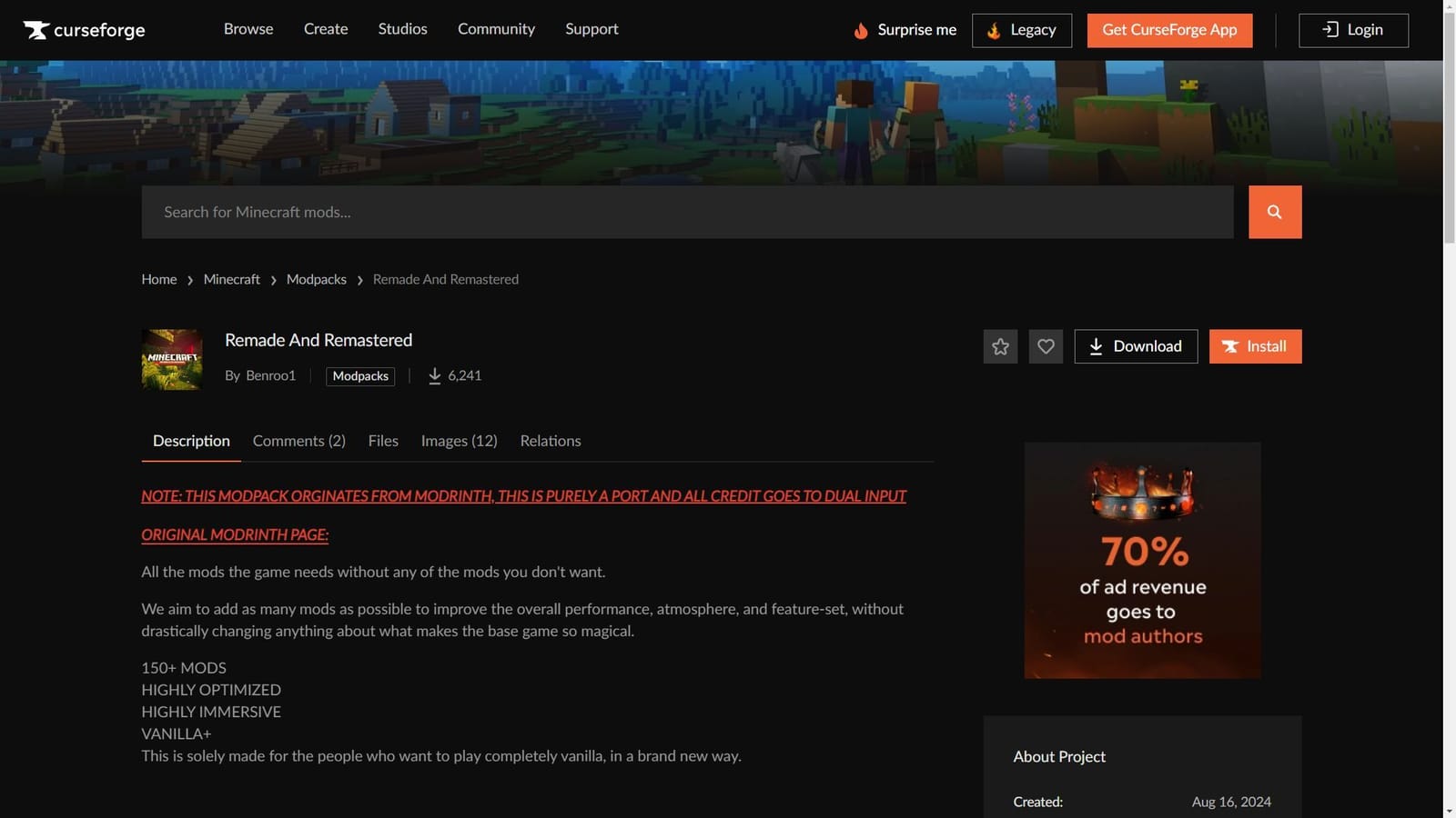 Minecraft Remade & Remastered modpack: Features and installation guide