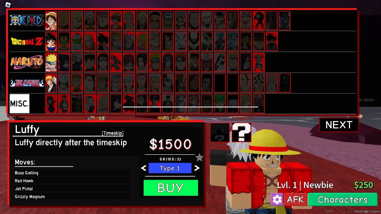 Anime Battle Arena: All One Piece characters