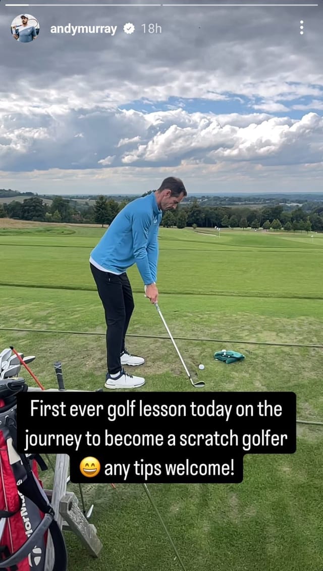 Tennis legend Andy Murray embarks on journey to become a scratch golfer ...