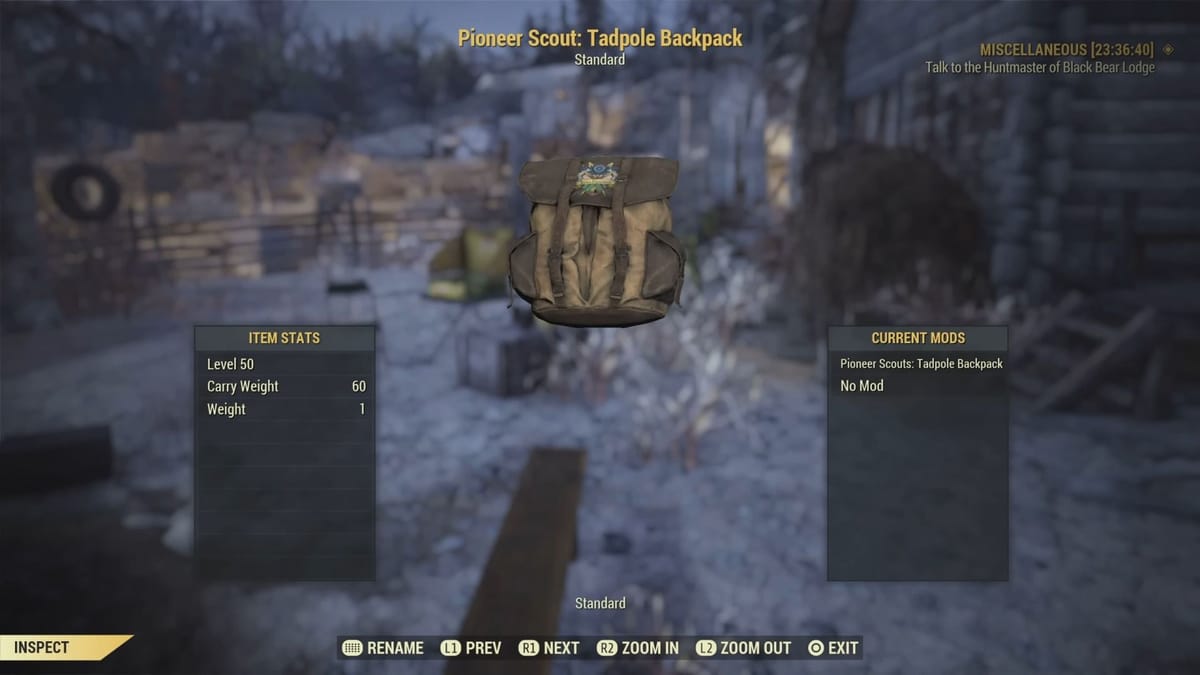 How to get the best backpack in Fallout 76