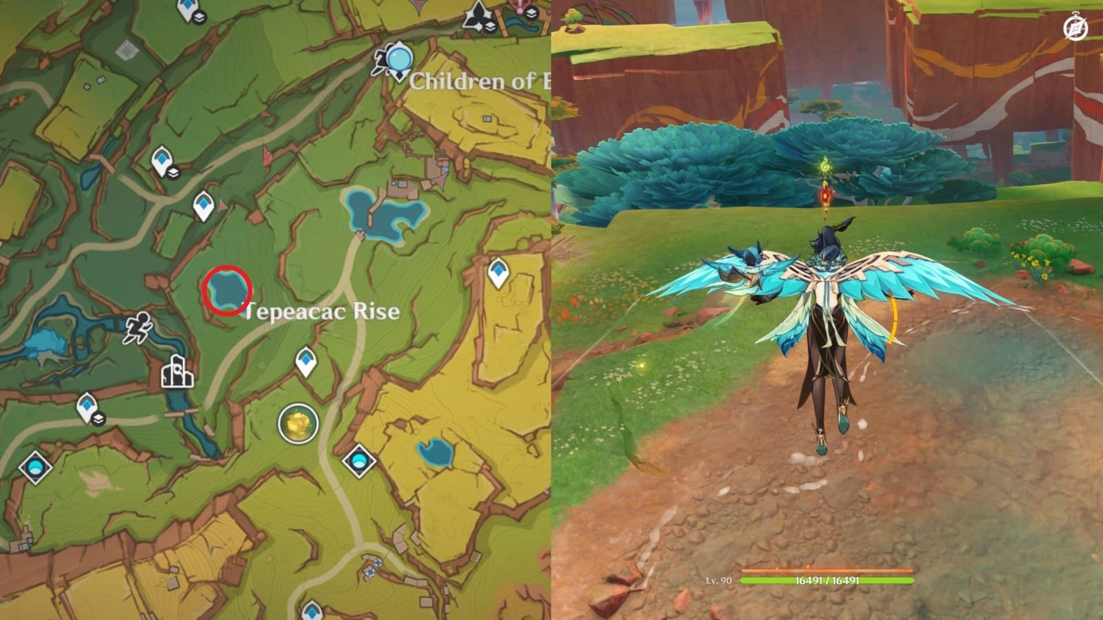 Genshin Impact Tepeacac Rise Pyroculus locations