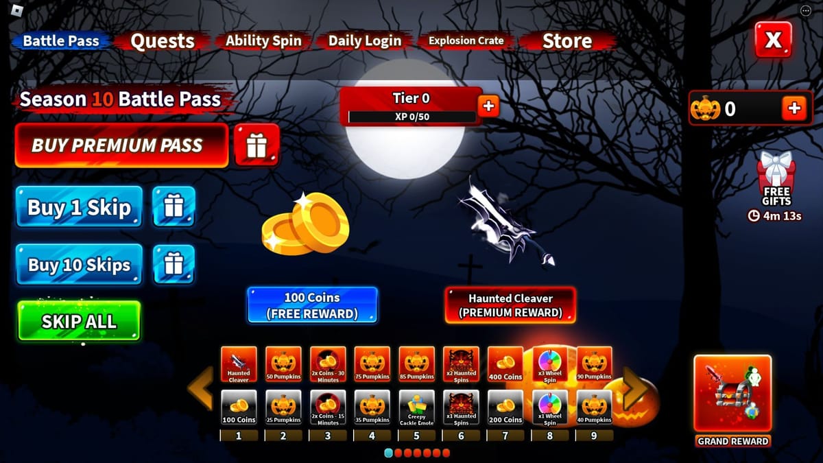 Blade Ball Haunted Battle Pass: All rewards and Premium Pass price