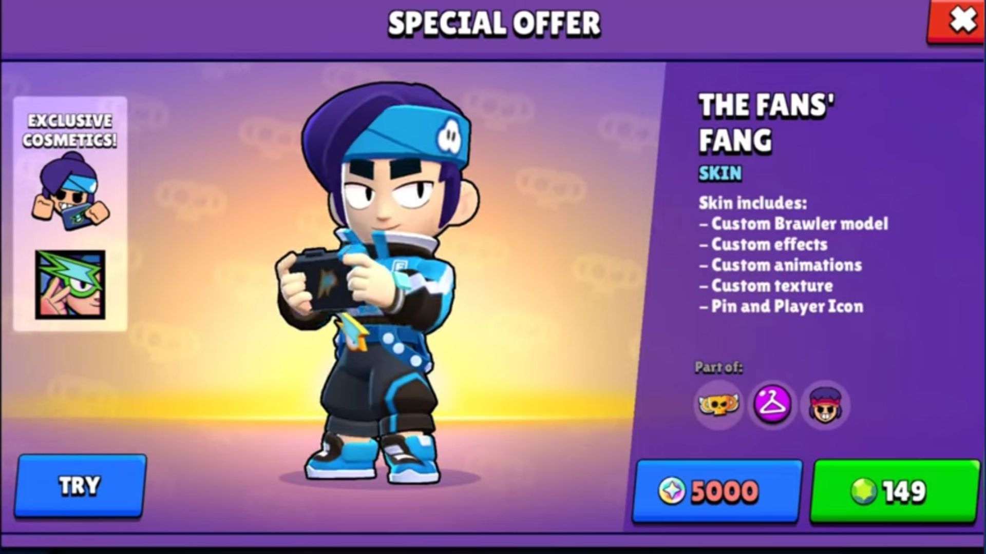 Brawl Stars Fans' Fang skin: Cost, design, and more