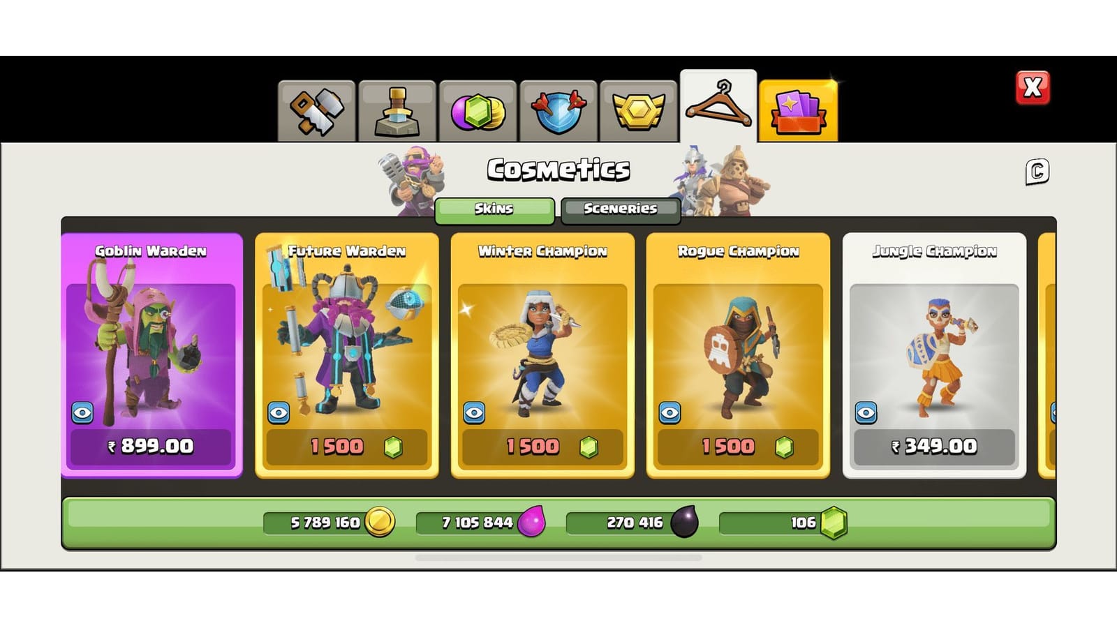 All Grand Warden skins in Clash of Clans