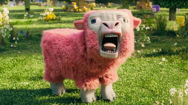 A Minecraft Movie: Sheep, llama, and other mobs from the trailer