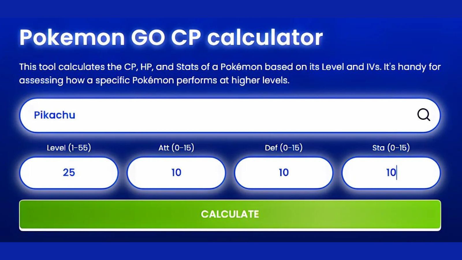 Pokemon GO CP calculator