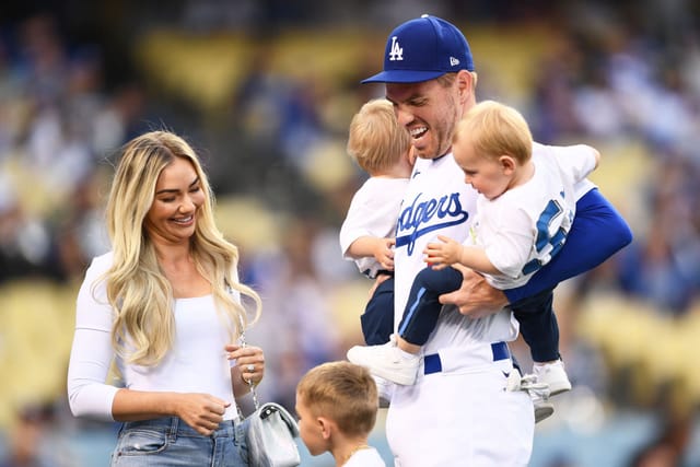 Freddie Freeman's wife Chelsea reacts to husband tying legendary Babe ...