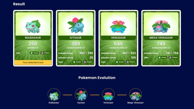 Pokemon GO Evolution Calculator