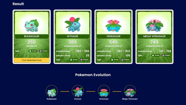 Pokemon GO Evolution Calculator