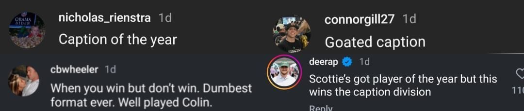 “Goated caption”, “Caption of the year” – Fans react to Collin Morikawa ...